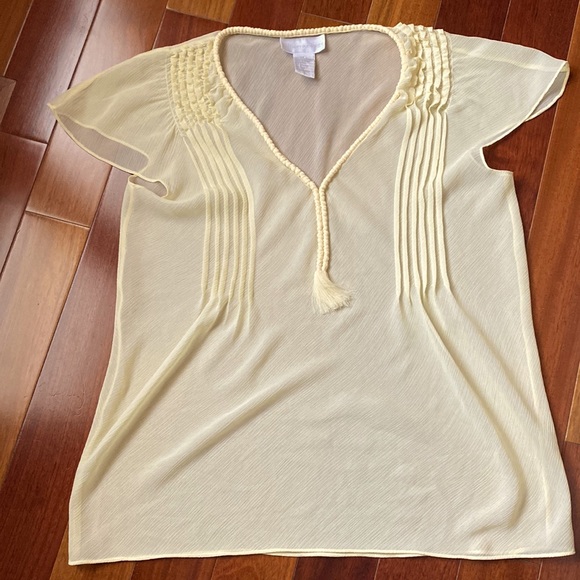 Soft Surroundings | Tops | Soft Surroundings Sheer Light Yellow Tunic ...